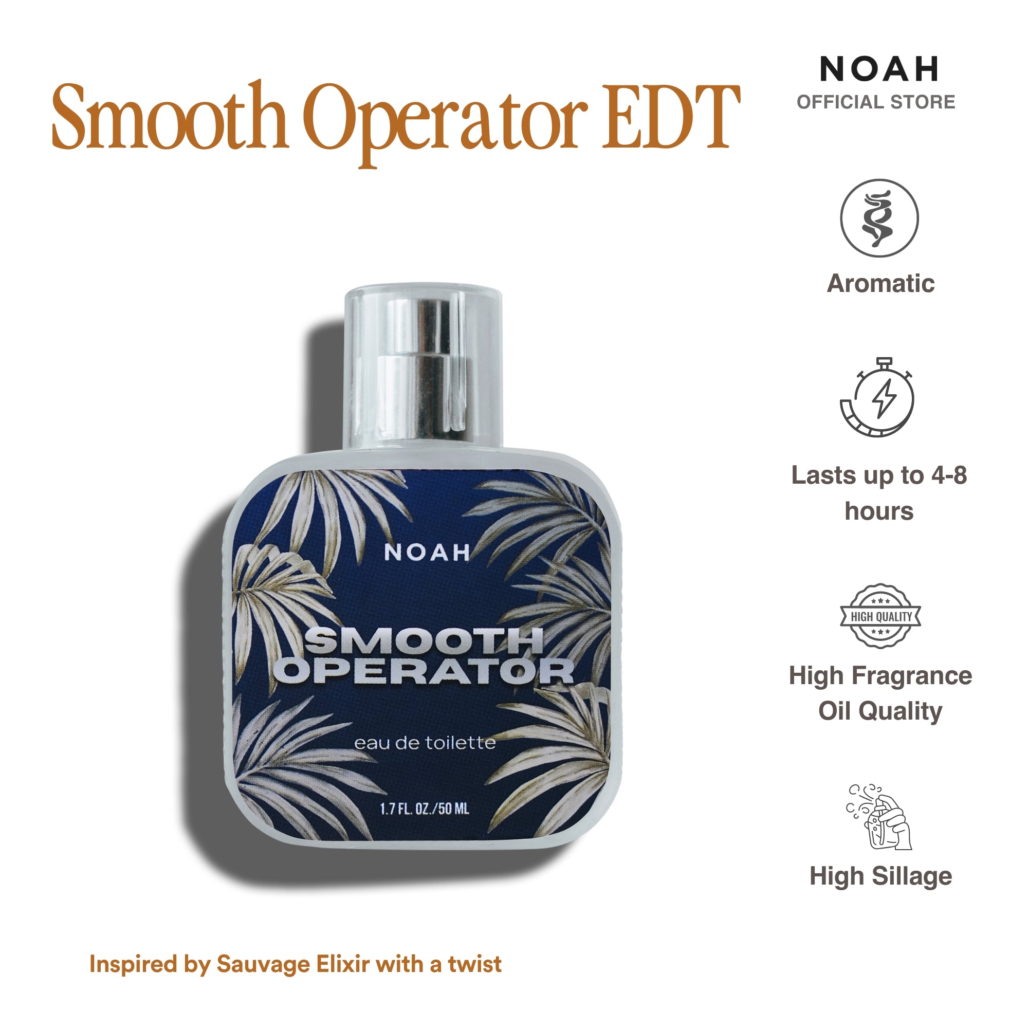 Noah Smooth Operator Eau De Toilette 50ml Perfume Lasts Up To 4-6 Hour ...